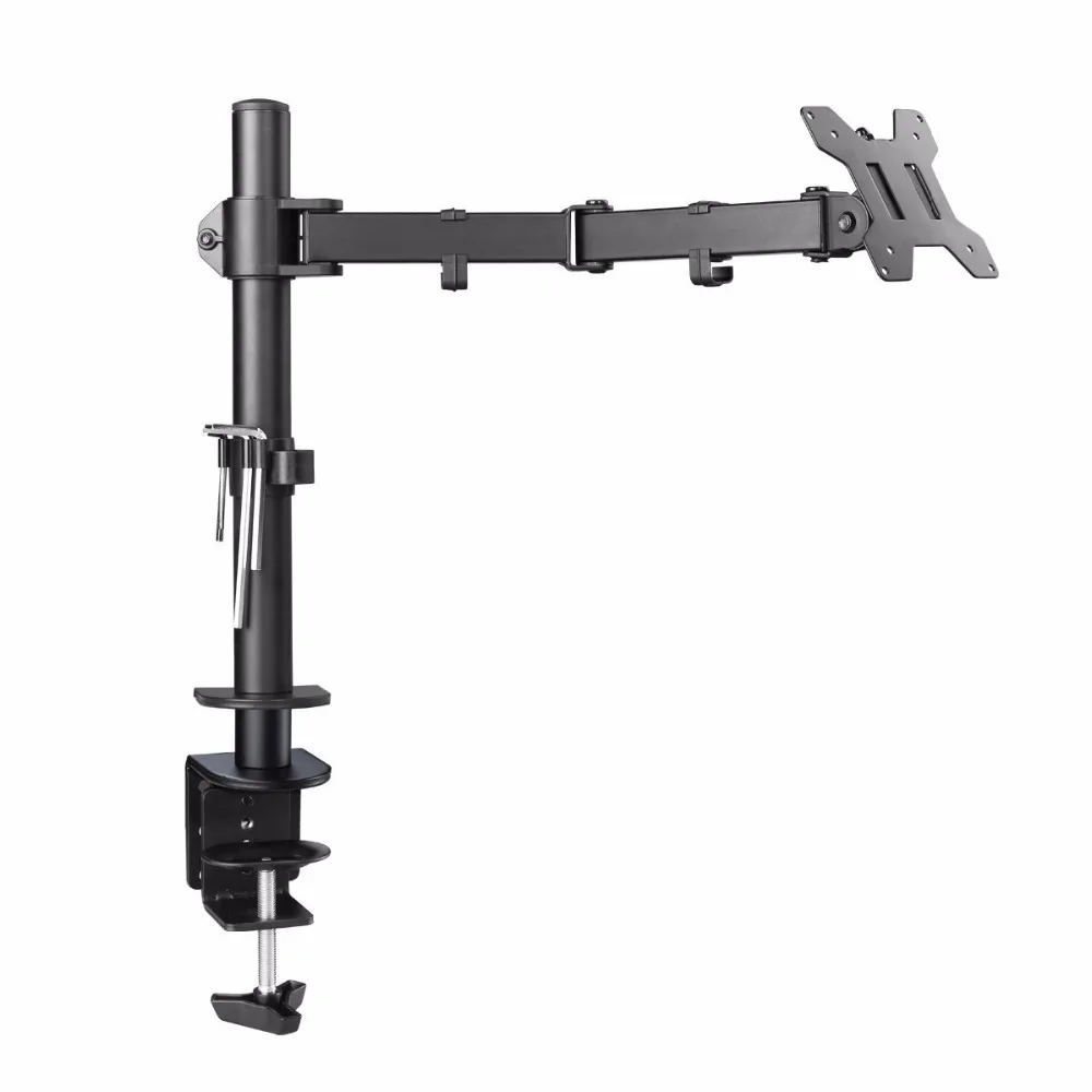 Full Motion Desktop Clamping/ Grommet 10"-27" Monitor Holder Mount Arm ...