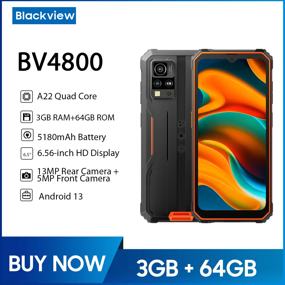 Blackview-BV4800-Rugged-Smartphone-6-56-HD-Display-A22-Quad-Core-3GB ...