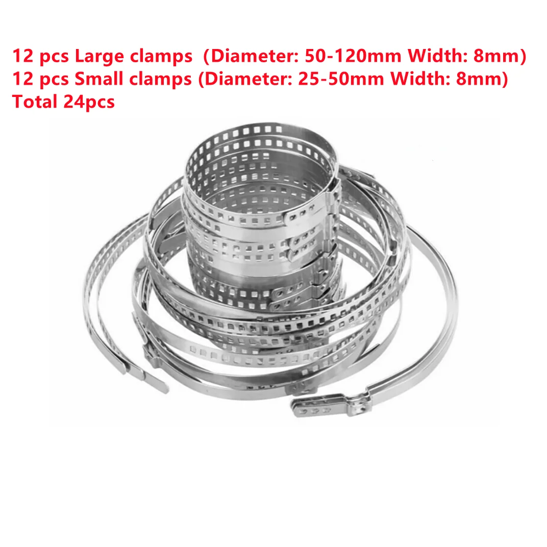 24Pcs Stainless Steel Axle CV Joint Boot Crimp Clamp Kit Universal ...