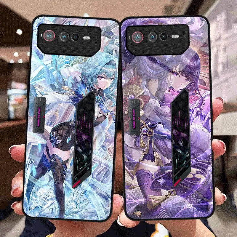 For Asus ROG 6 Case Tempered Glass Back Cover For Asus ROG 5 5S 3 2 ...