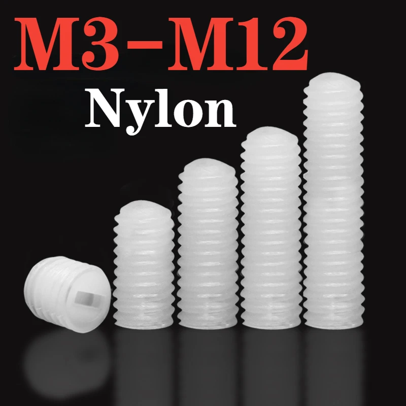 M3-M4-M5-M6-M8-M10-M12-White-Nylon-Cylindrical-Head-Bolt-Plastic-Metric ...