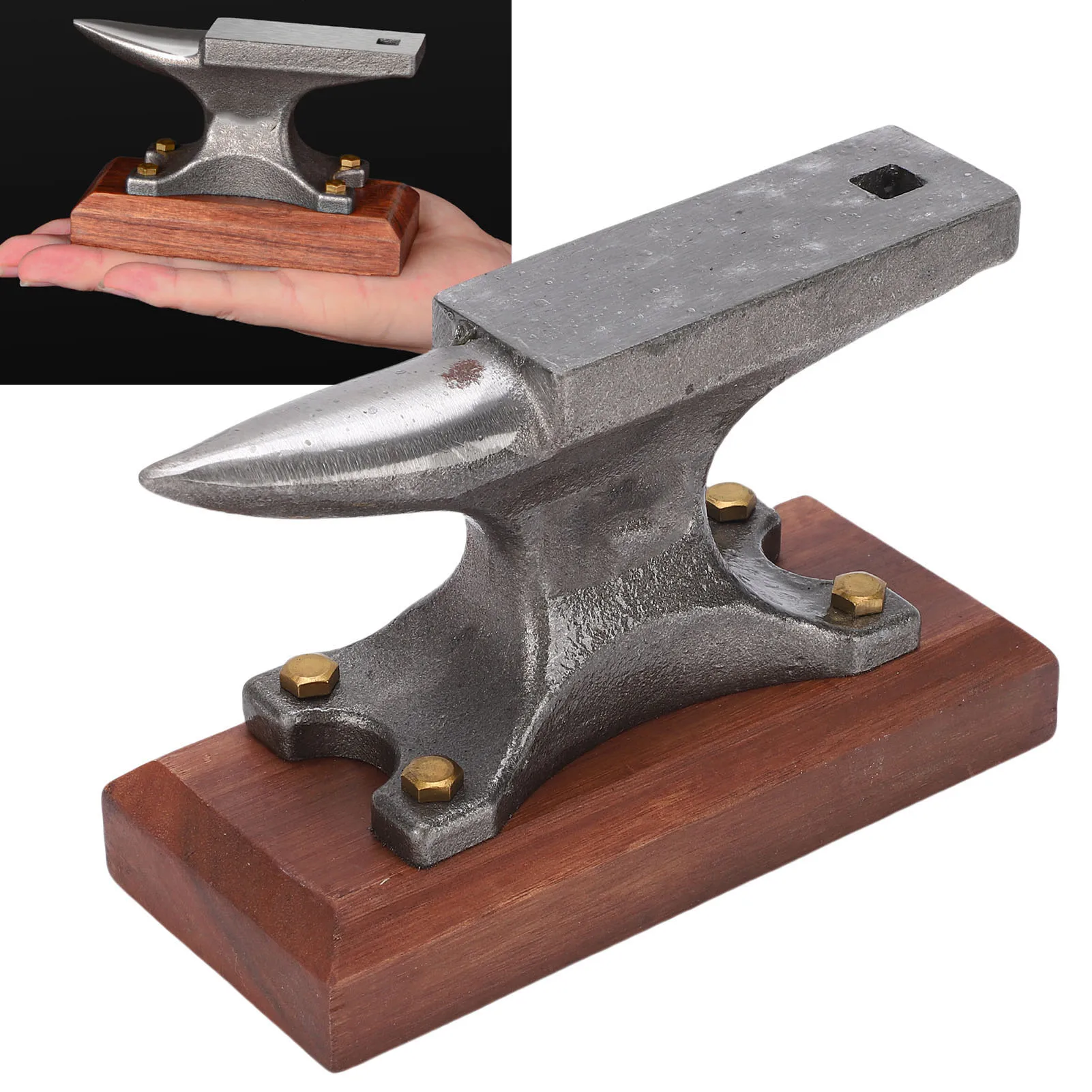Mini Horn Anvil Wooden Base Cast Steel Anvil for Jewelry Making Metal ...