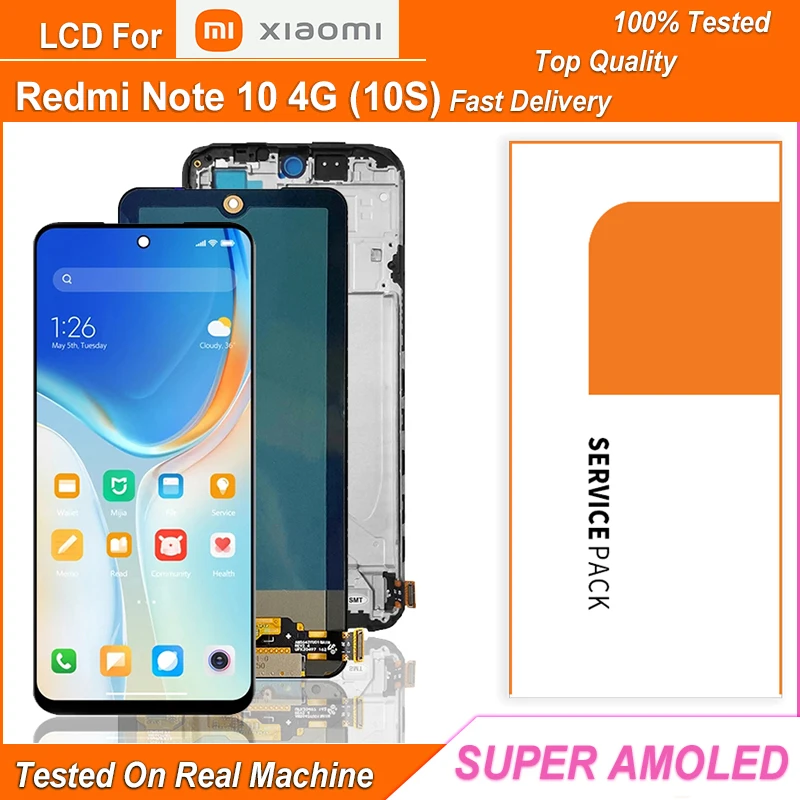 6.43'' Super AMOLED LCD For Xiaomi Redmi Note 10 4G M2101K7AG LCD Touch Screen Digitizer ...