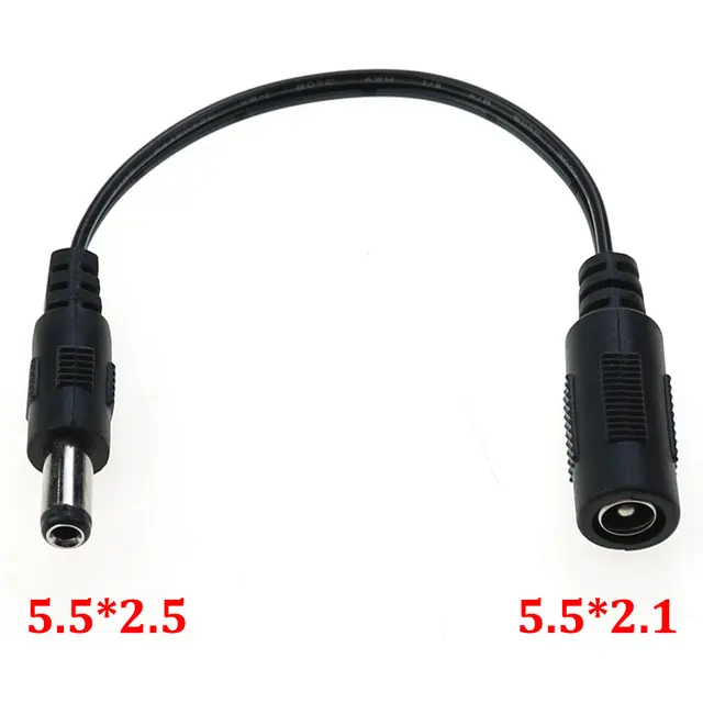 5.5x2.1mm DC Female Power Jack to DC Male Plug Cable 5.5*2.5mm 3.5x 1 ...