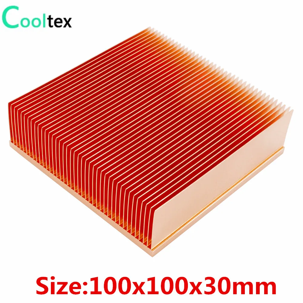 Pure-Copper-Heatsink-100x100x30mm-Skiving-Fin-Heat-Sink-Radiator-for ...