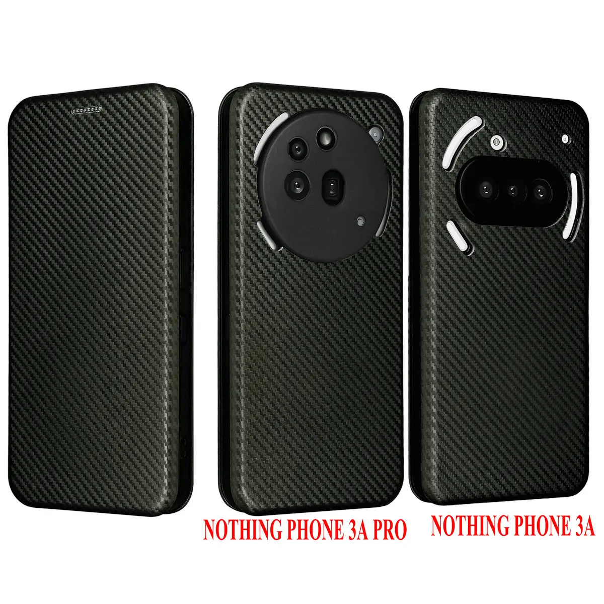 Nothing Phone 3A PRO Phone3 Luxury Carbon Fiber Skin Leather Flip Case ...