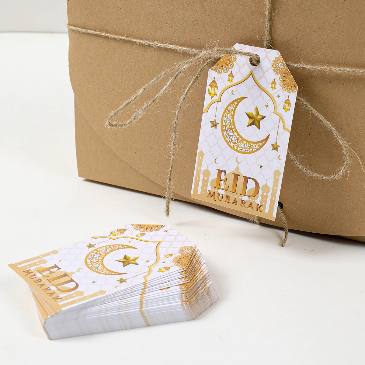 Eid-Mubarak-Moon-Star-Paper-Label-Card-Ramadan-Kareem-Party-Decoration ...