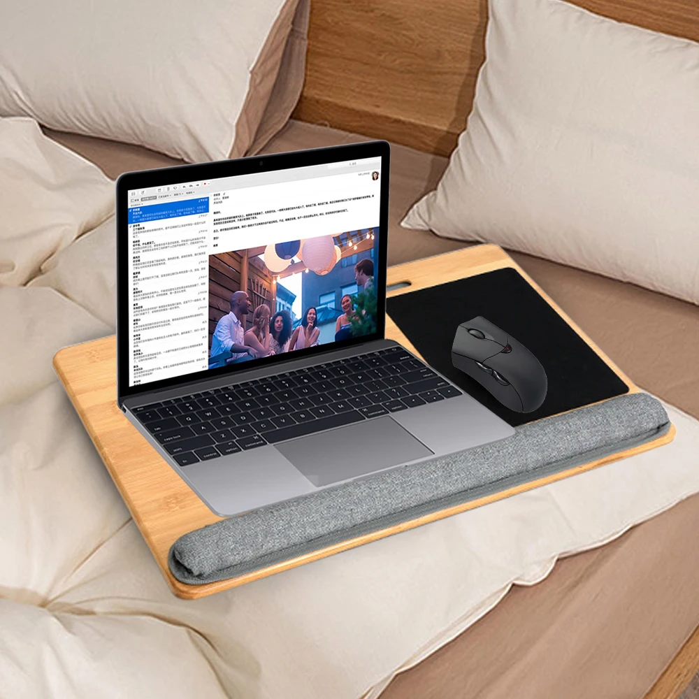 Bamboo-Lap-Desk-Table-Tray-Laptop-Cushion-Computer-Support-Writing-Pad ...