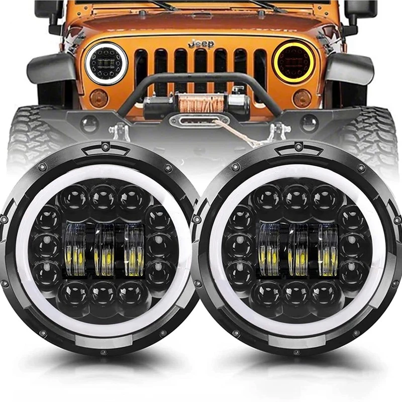1/2pcs Wrangler Headlight 7 Inch Led Work Light H4 Round Headlights ...