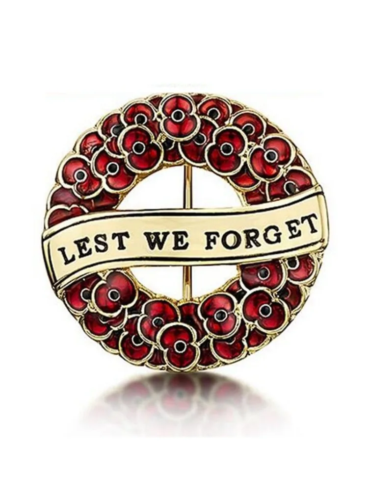 Lest-We-Forget-Dark-Red-Poppy-Flower-Wreath-Brooches-for-Women-Women-s ...
