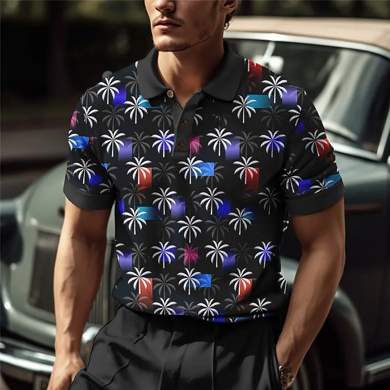 Hawaiian-Men-Polo-Shirt-3d-Coconut-Tree-Print-Polo-T-Shirt-For-Men ...