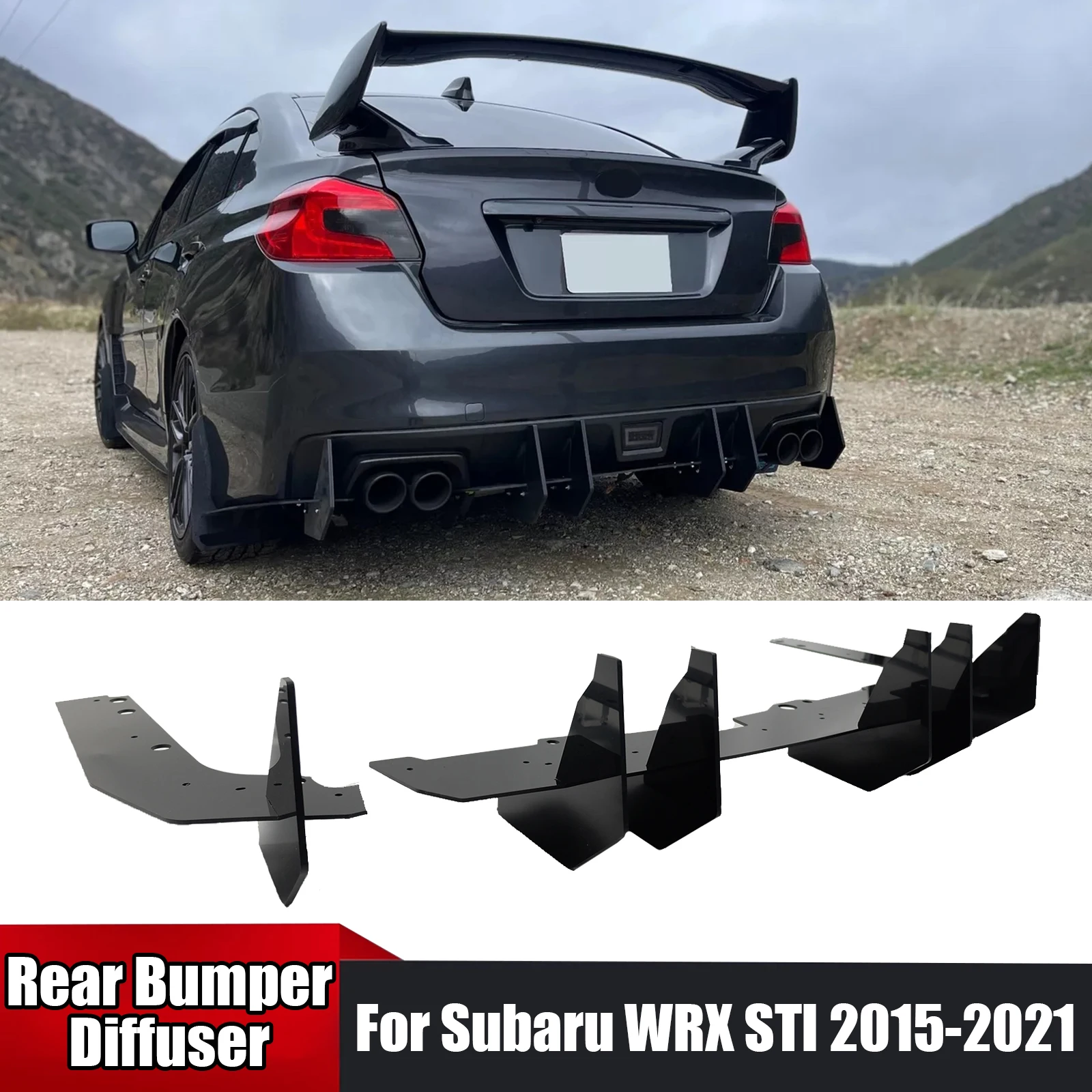 For-2015-2021-Subaru-WRX-STI-Car-Rear-Bumper-Diffuser-G4-Style-Aprons ...