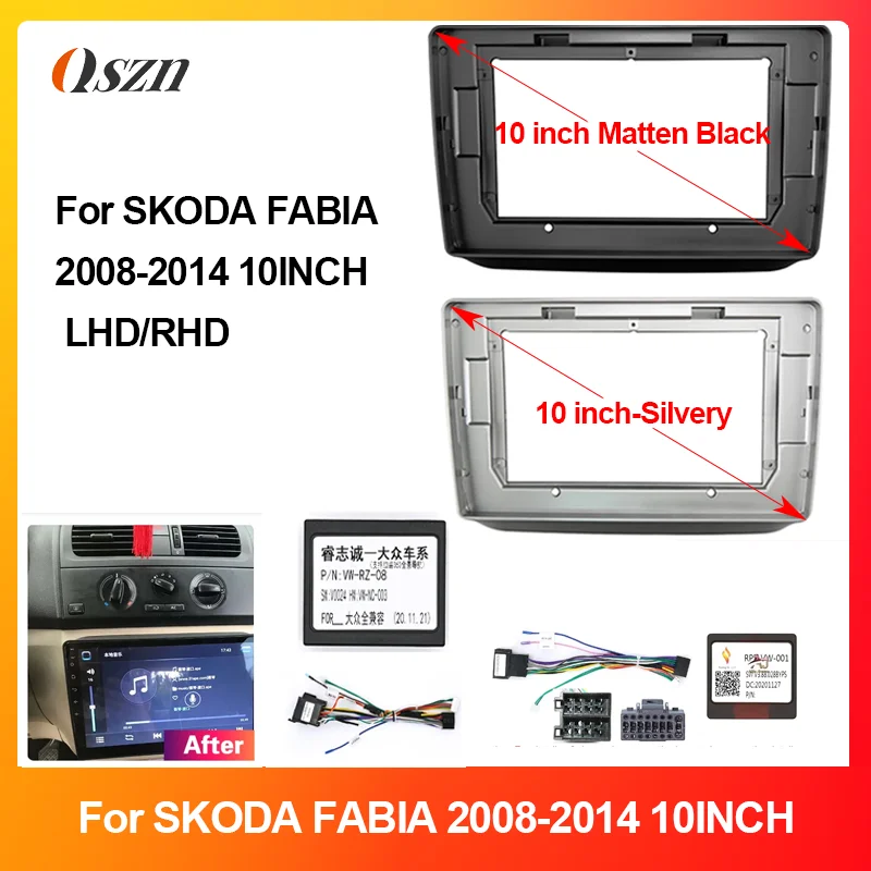 10.1 inch Car Radio Frame For Skoda Fabia Rapid 2007-2014 Fascia Panel ...
