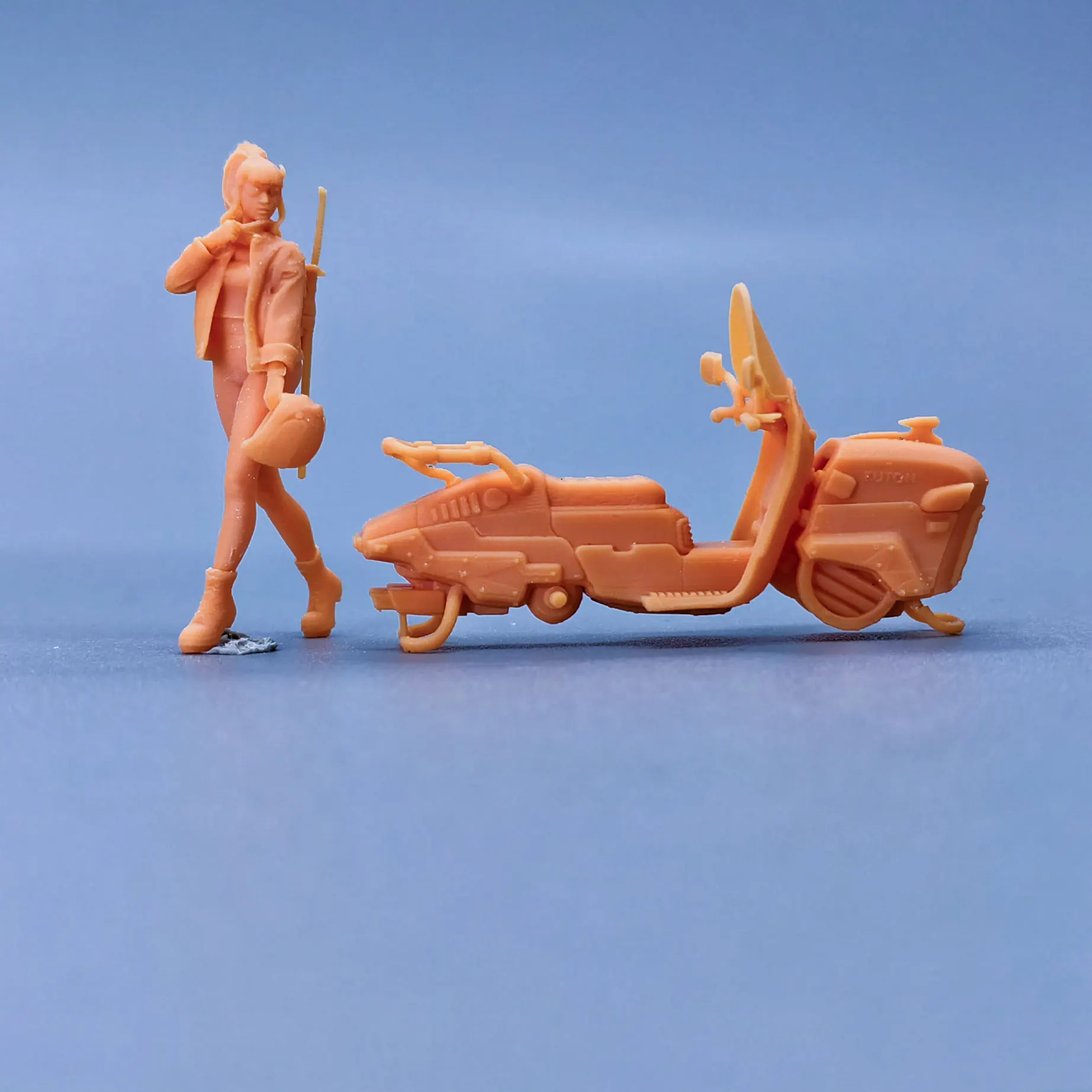 1/64 1/43 Figurines Scale Model Resin Punk Motorcycle Girl Uncolored ...