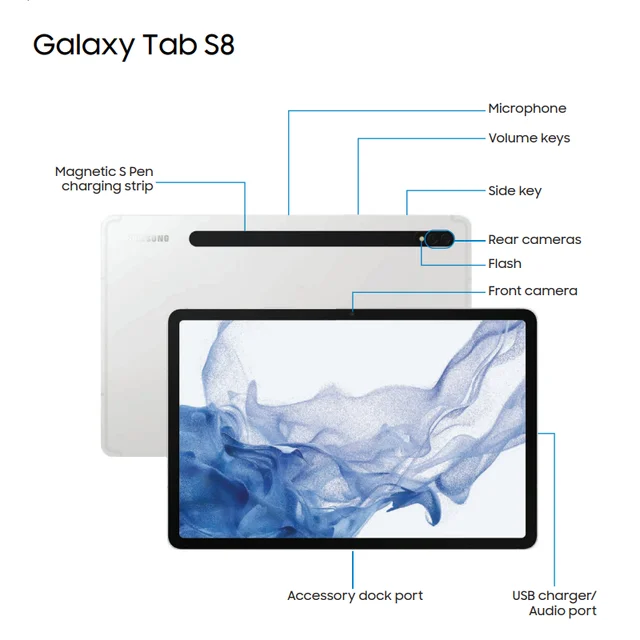 New Samsung Galaxy Tab S8 Tablet Pad With Stylus 8GB RAM 256GB ROM WiFi ...