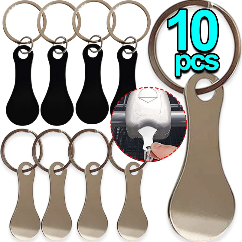 1-10pcs-Metal-Shopping-Cart-Tokens-Trolley-Token-Key-Ring-Decorative ...