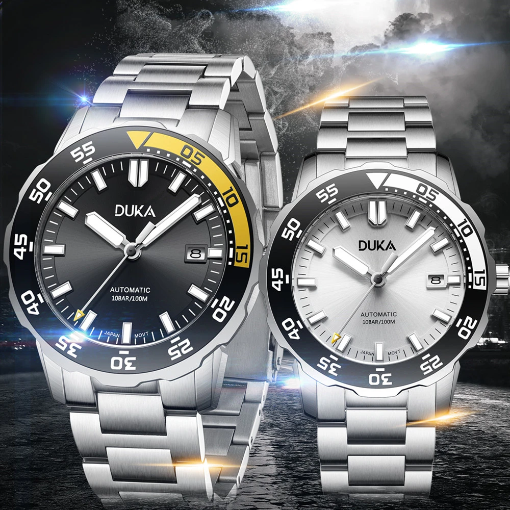 DUKA 109 Ceramic Bezel 100M Dive Watches Mechanical Luxury Automatic ...