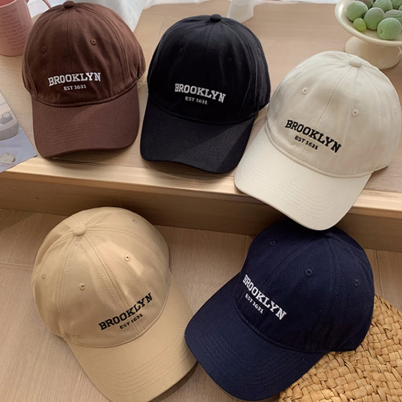 Vintage Letter Embroidery Baseball Cap For Men Women Soft Top Duck ...