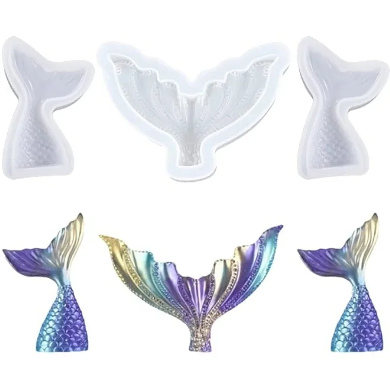 Mermaid Tail Silicone Mold, 3D Fish Tails Fondant Molds, Crystal Epoxy ...