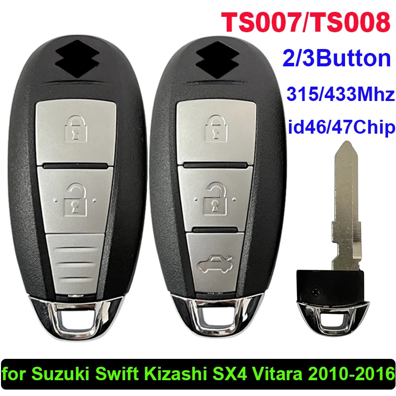 TS007/TS008 Aftermarket Smart Key for Suzuki Swift Kizashi SX4 Vitara ...