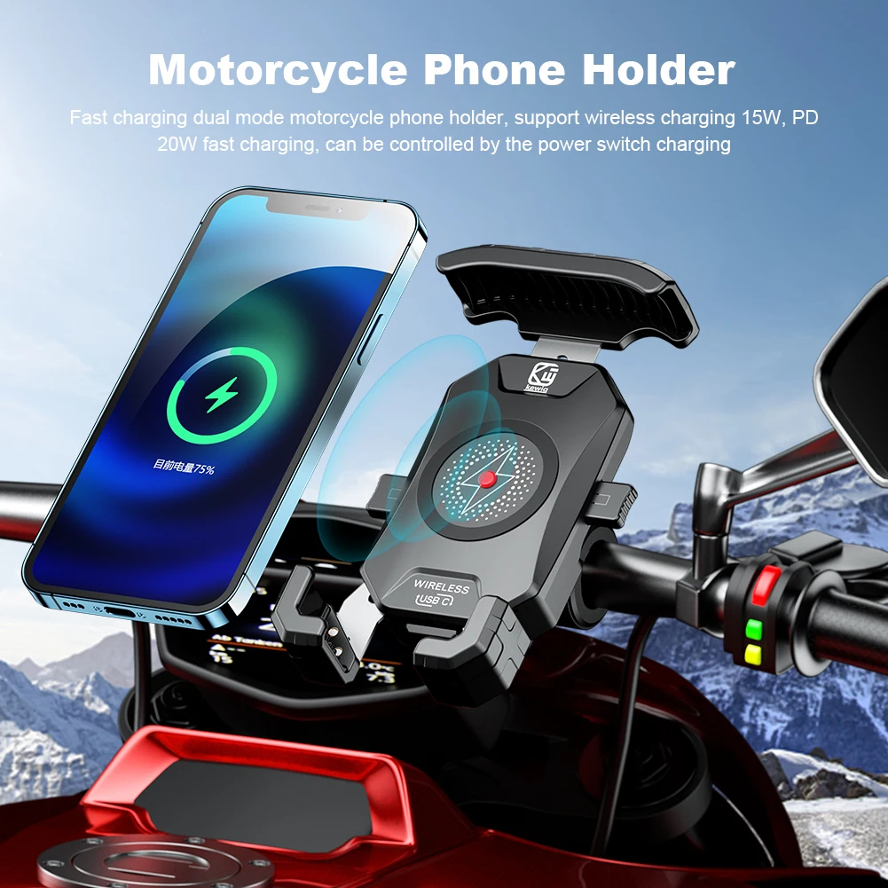 2-in-1-Wireless-Charger-Motorcycle-Phone-Holder-Smartphone-Stand-USB ...