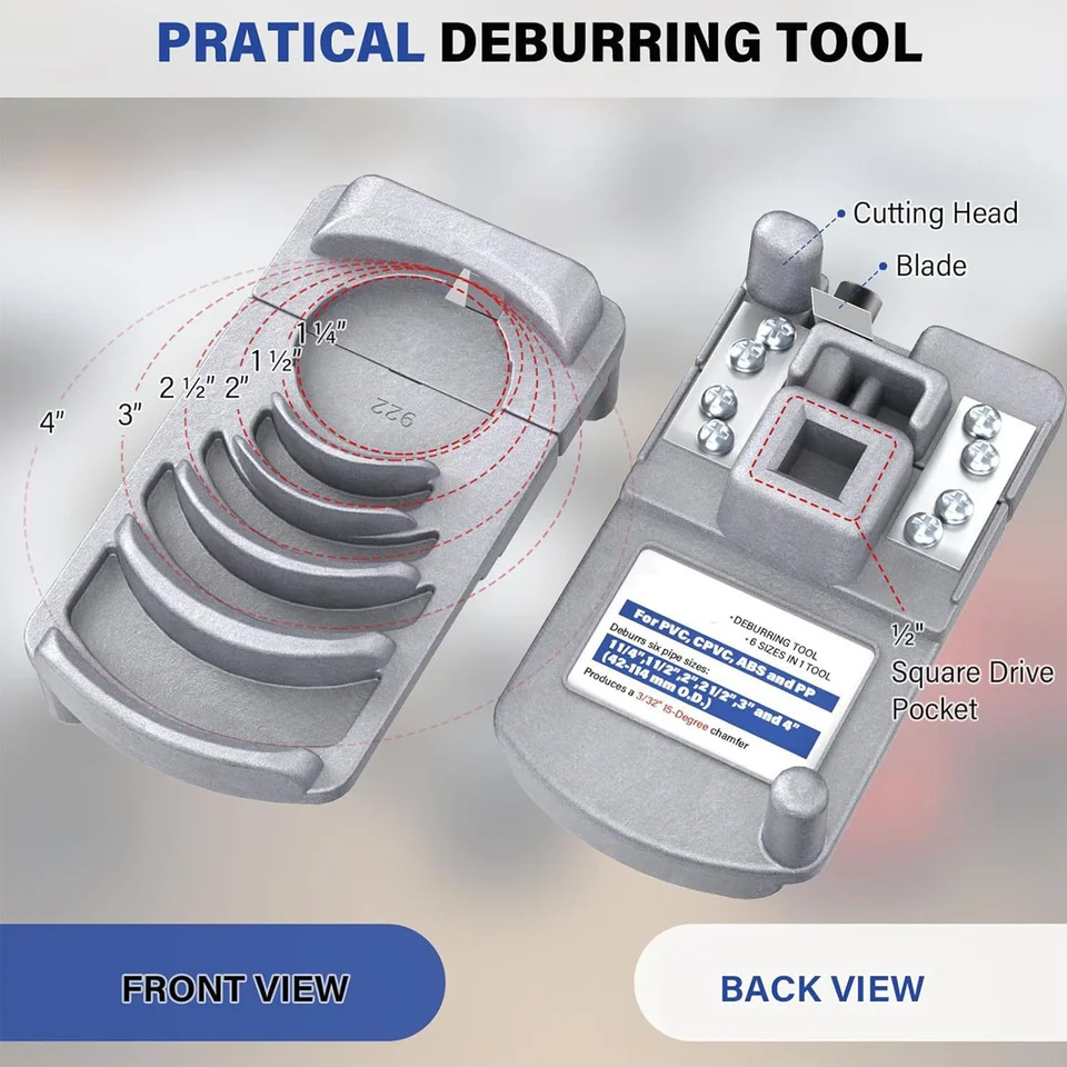 Pvc Chamfer Tool Dauchlie Deburring Tool For Plastic Pipe-with 3 Sharp ...