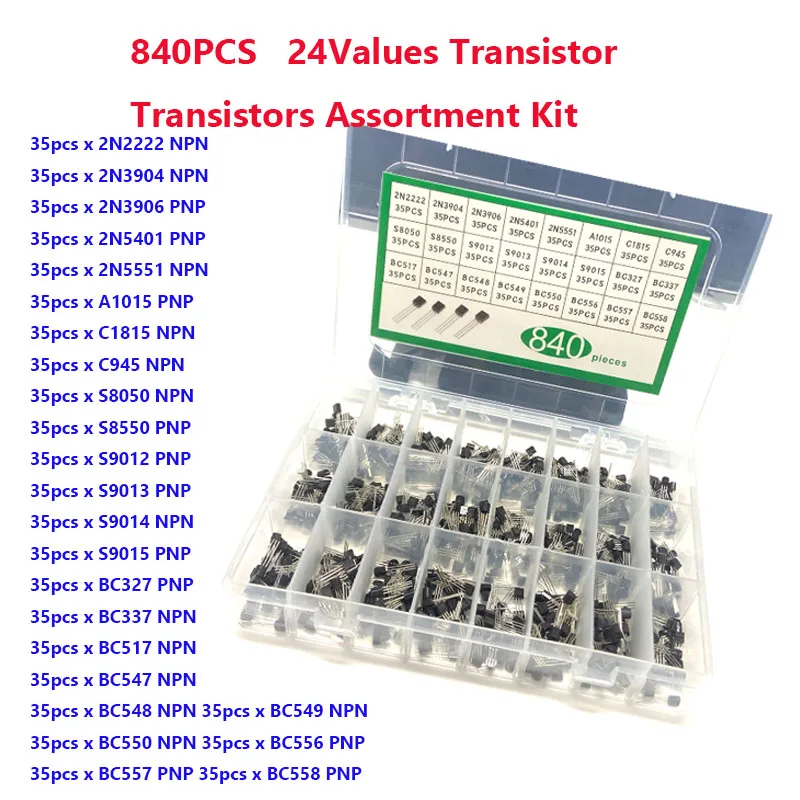 840PCS-TO-92-24Value-Transistor-Kit-Assortment-Box-BC547-BC327-BC337 ...
