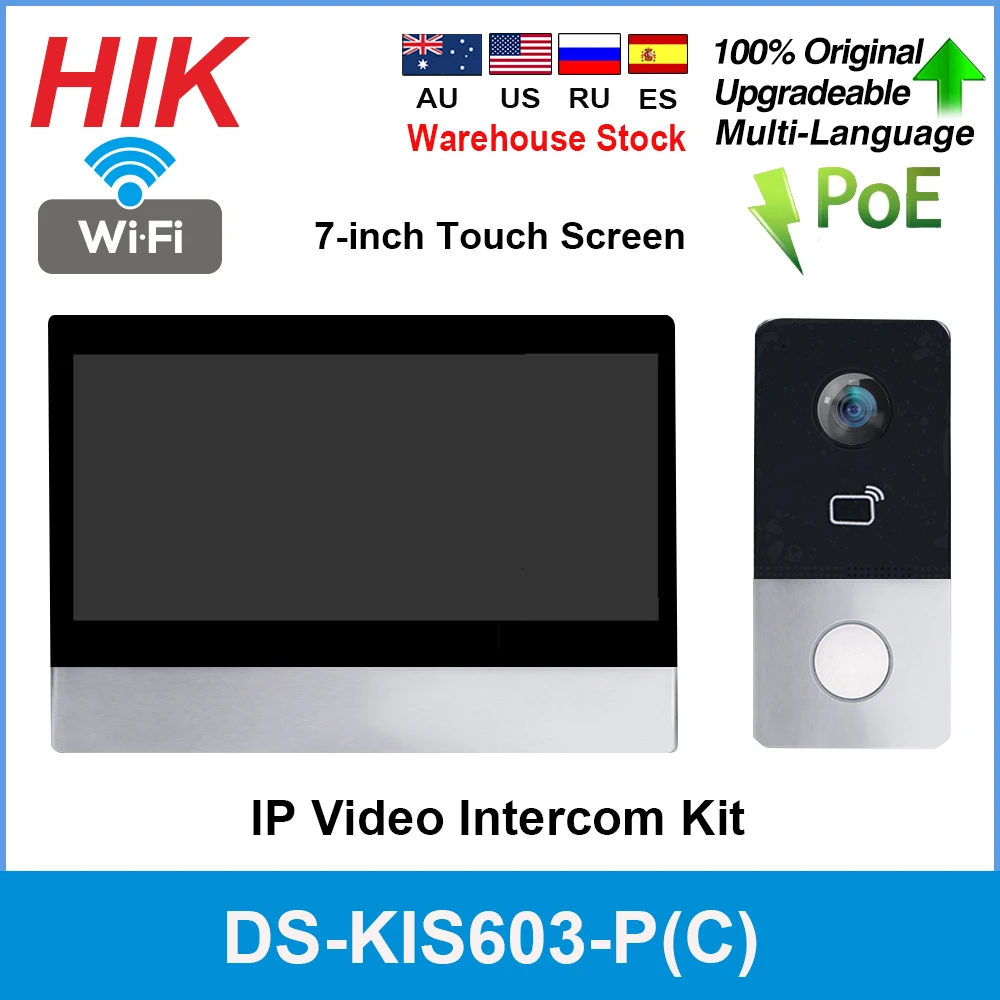 Hikvision IP Video Intercom Kit DS KIS603 P(C) Original DS KV6113 WPE1+ DS KH6320 WTE1 POE ...
