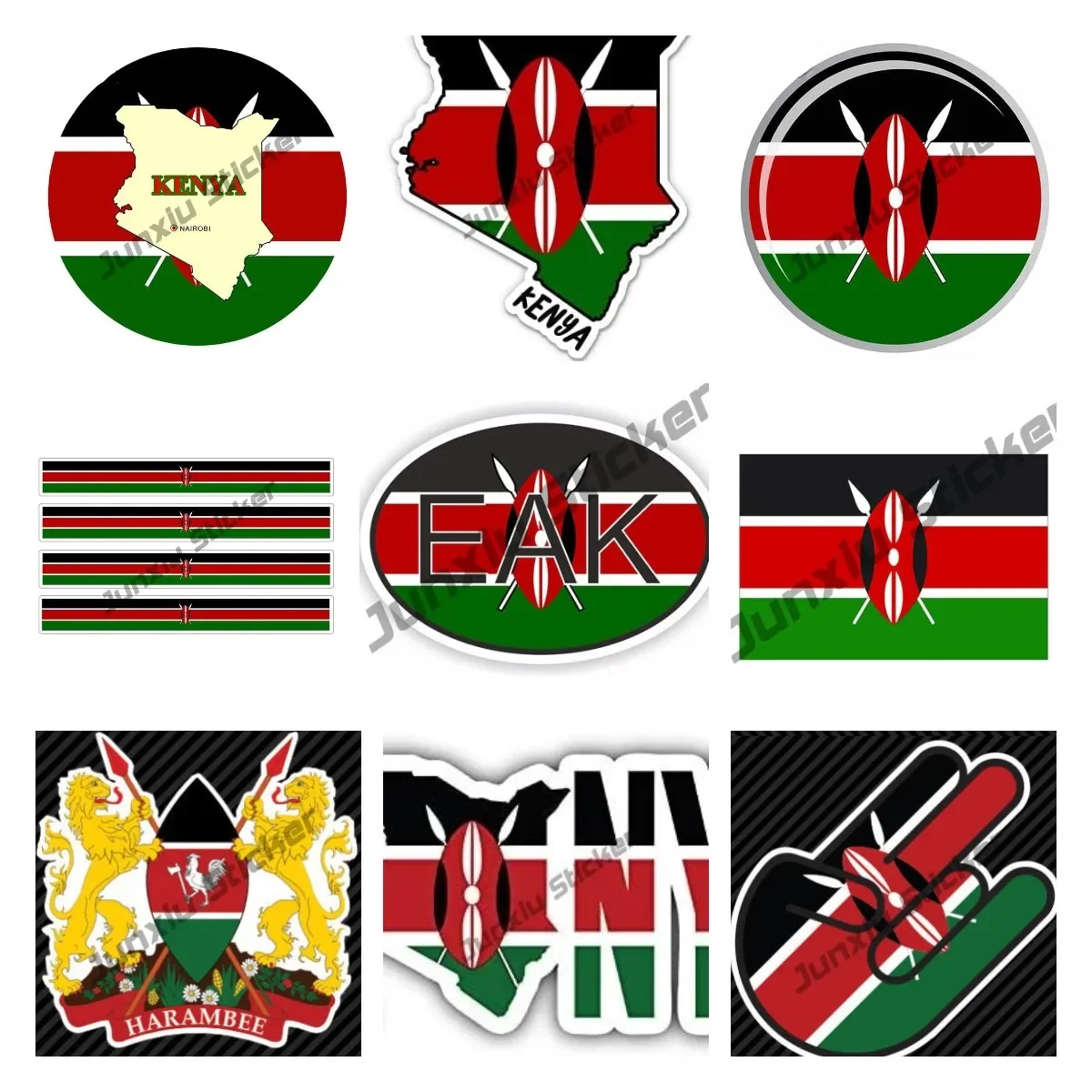 Kenya Vinyl Car Decal Kenya Coat of Arms Kenyan Sticker Waterproof Car ...