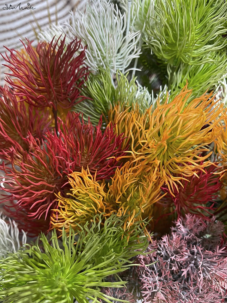 Искусственные цветы SunMade 5 голов морской урчин одуванчик пластик ...