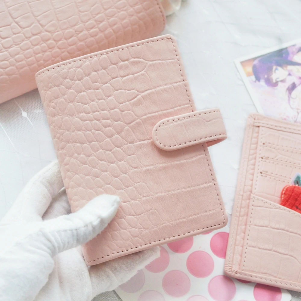 Genuine-Leather-5Rings-A8-Mini-M5-Loose-Leaf-Hand-Account-Notebook ...