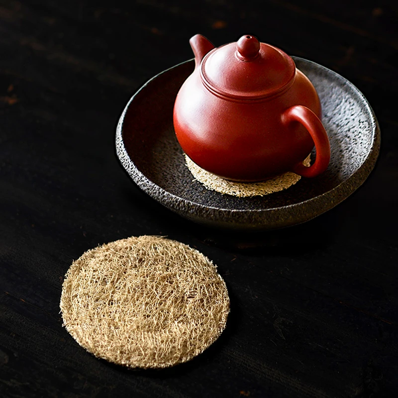 Tea Ceremony Accessories | Loofah Fibre Coaster | Loofah Mat Tea ...