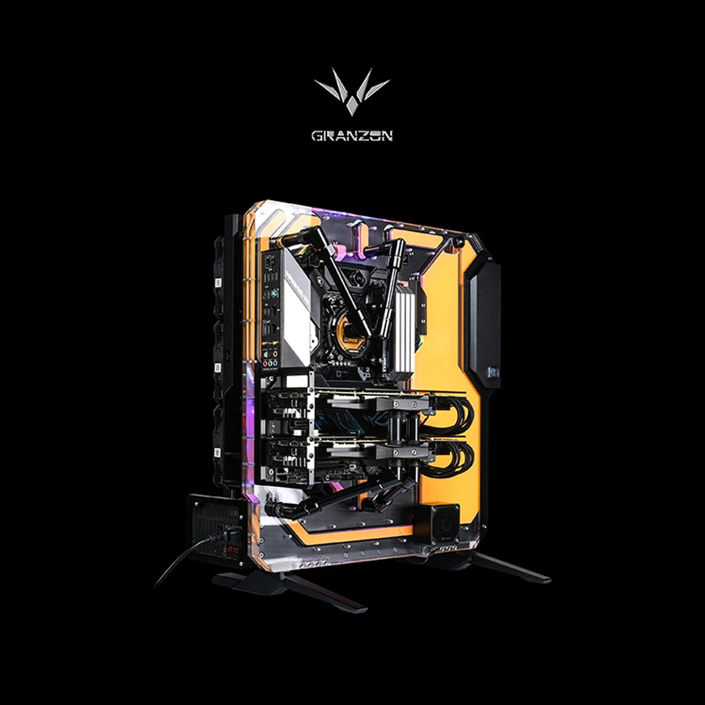 Granzon G20 E-ATX Open Frame Panoramic Viewing Gaming Computer Case ...