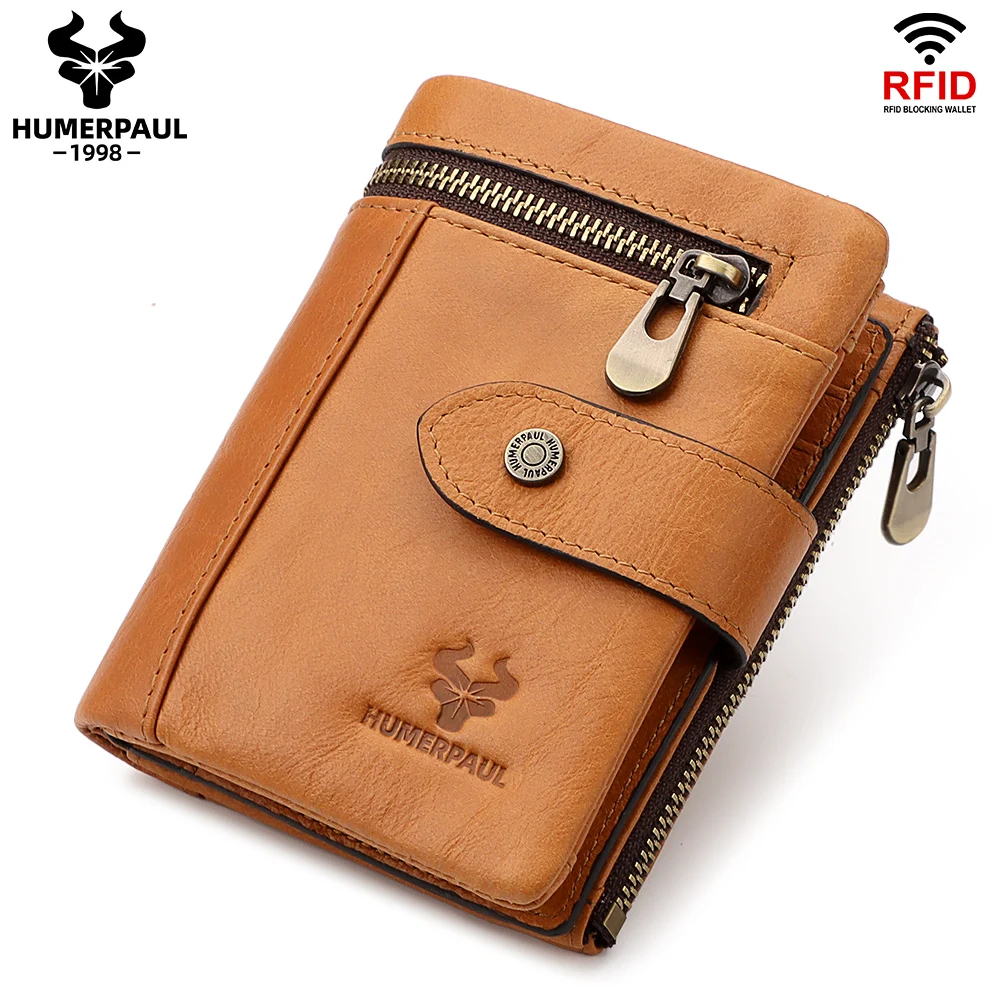 HUMERPAUL Wallet for Men Genuine Leather RFID Blocking Wallets with ...
