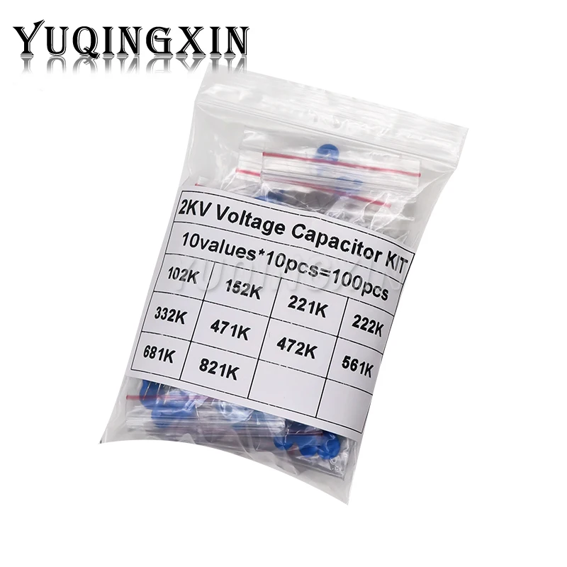 100pcs-2KV-High-Voltage-Ceramic-Capacitor-Assortment-Kit-2KV-102K-152K ...