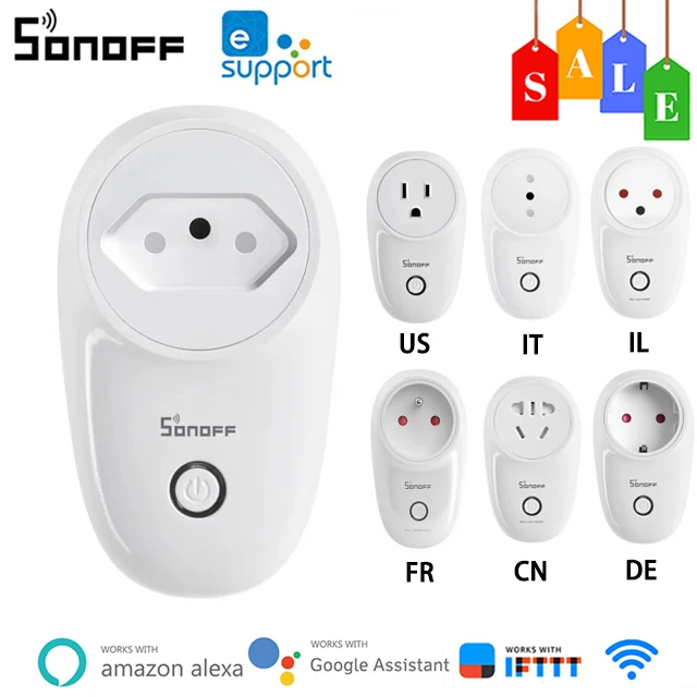 SONOFF S26 R2 WiFi Smart Plug 16A WiFi Plug Real Timer Smart Socket eWelink Remote Control ...