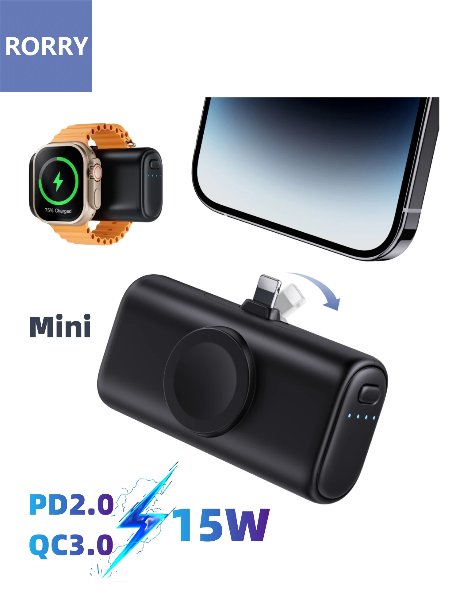 RORRY-Mini-Power-Bank-With-Lightning-Plug-Fast-Charging-for-iPhone ...