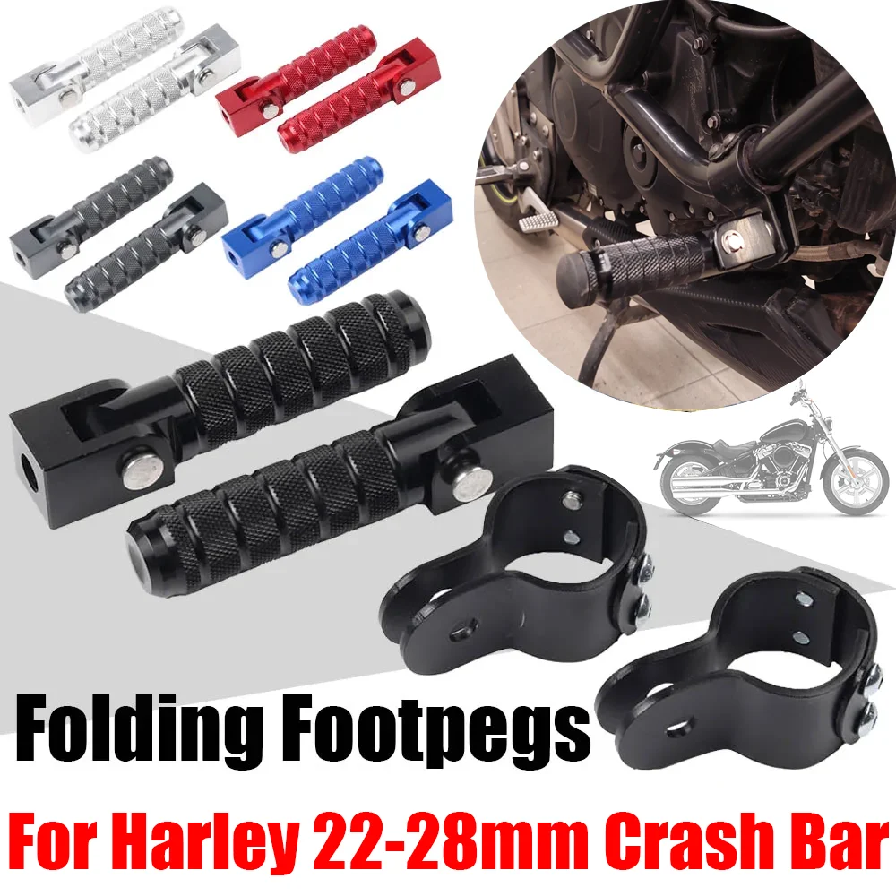 Motorcycle-Highway-Foot-Pegs-Clamp-Crash-Bar-Footrest-Footpegs-For ...