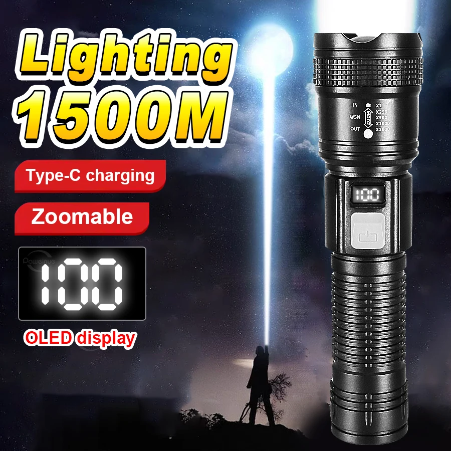 100000-Lumens-Super-Bright-Long-Range-LED-Flashlight-Tactical ...