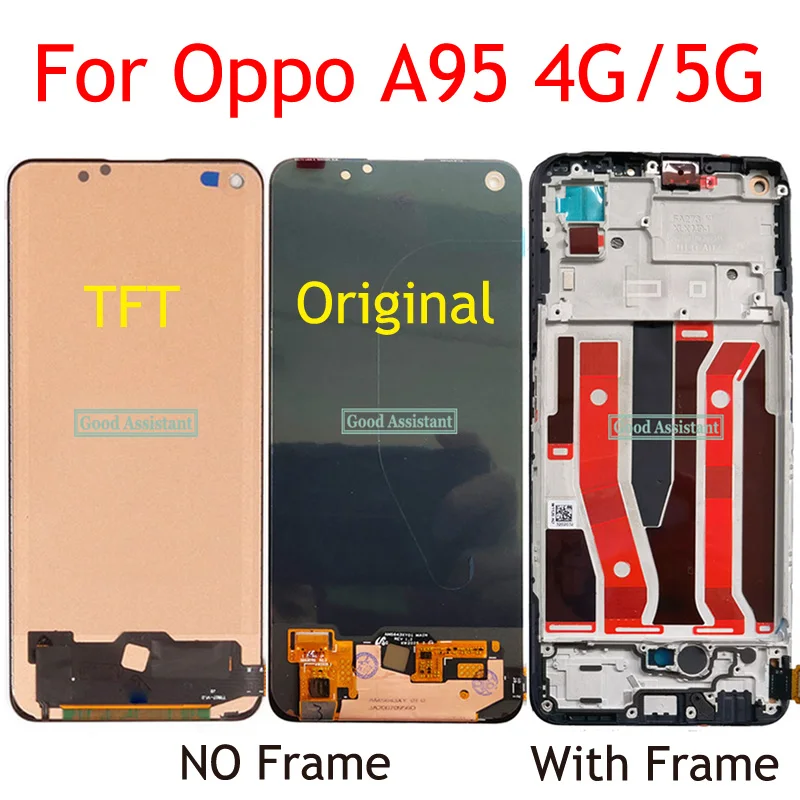 Original Amoled / TFT Black 6.43 Inch For Oppo A95 4G LCD Display Touch Screen Digitizer ...