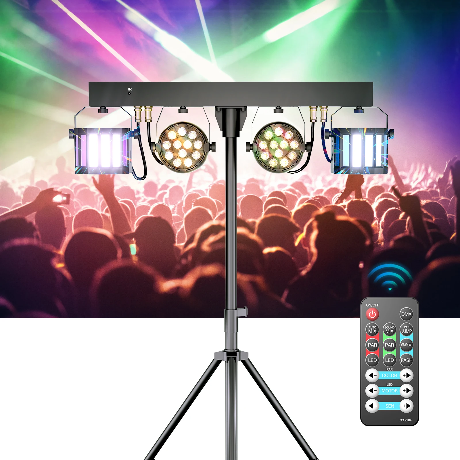 U-King-60W-RGBW-LED-Par-Light-Combination-Bracket-Lights-DMX-Controlled ...