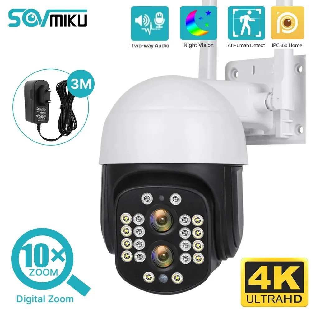 IPC360 홈 4MP 4K 듀얼 렌즈 와이파이 스마트 PTZ 카메라, 10x 줌 IP 카메라, 야외 스피드 돔 오디오 보안 ...