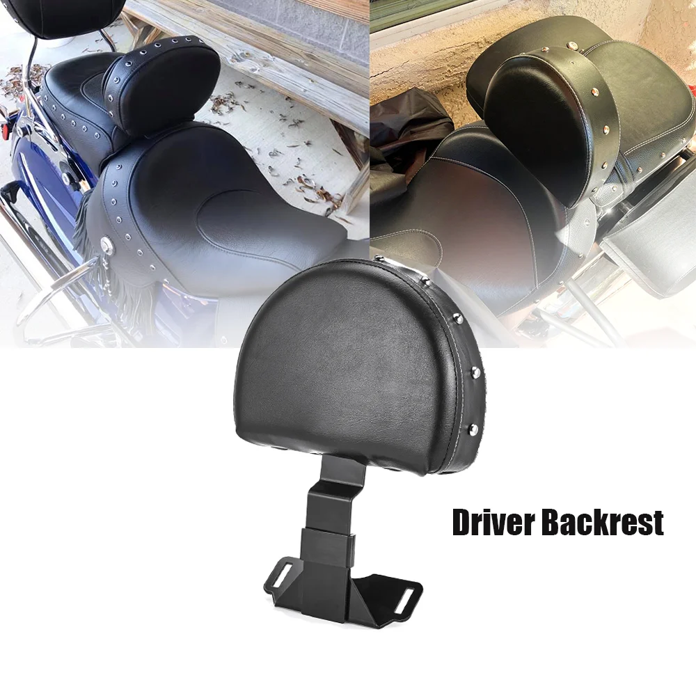 Motorcycle Accessories Driver Backrest Studded Pad Backrest Mount Kit ...