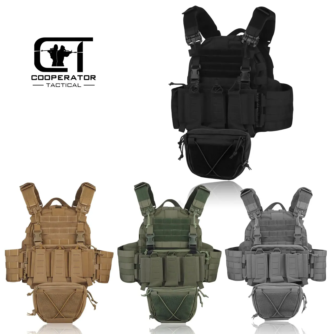 ARC-Tactical-Plate-Carrier-Vest-Set-with-Front-Triple-MAG-Pouch ...