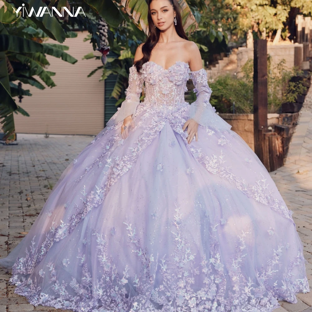 Purple-Sweetheart-Neck-Quinceanrra-Prom-Dresses-Beautiful-Appliques-3D ...