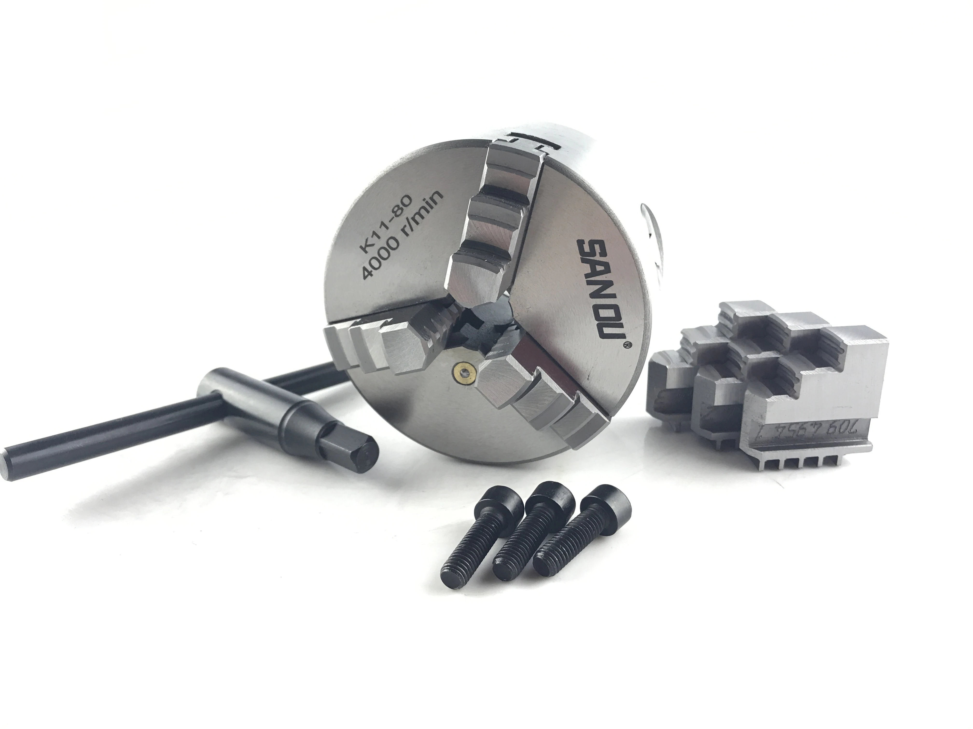 Front Mount 3 Jaw Lathe Chuck 80mm 3 Hole Mini Lathe Chuck K11-80 SAN OU Brand 3'' For Mini Lathe