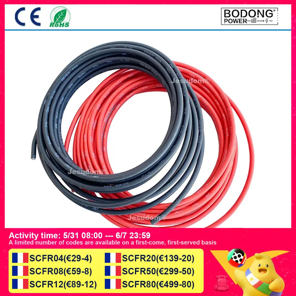 1Meters-5Meters-1Pair-2-5mm-4mm-6mm-Black-Red-PV-Extension-Cable-Copper ...
