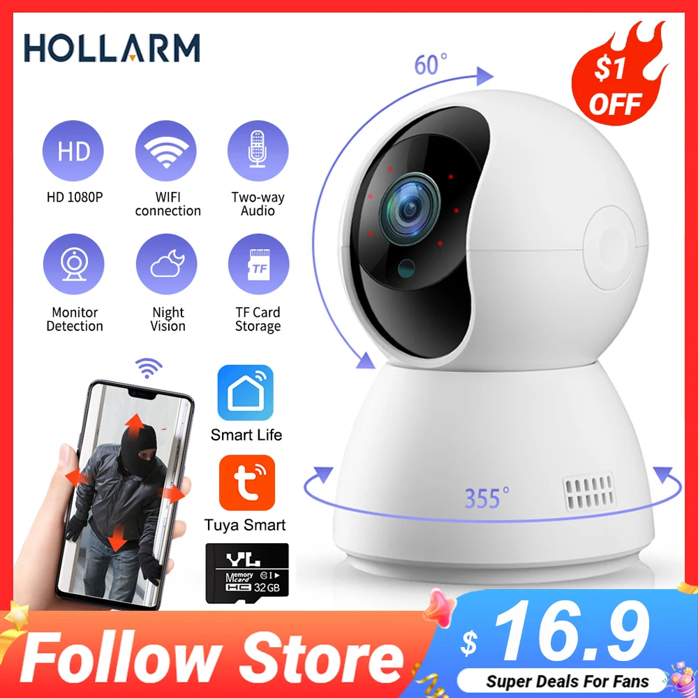 Hollarm-1080P-WIFI-IP-Camera-Tuya-Surveillance-Camera-Automatic ...