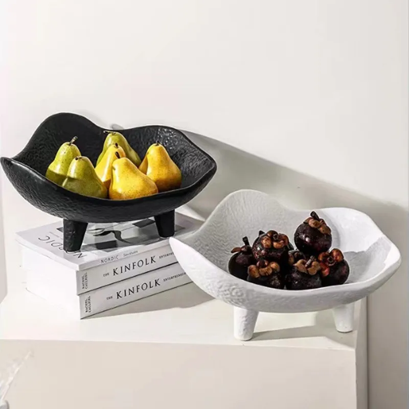 Ceramic Fruit Dish Snack Plate Fruit Tray Home Desktop Storage ...