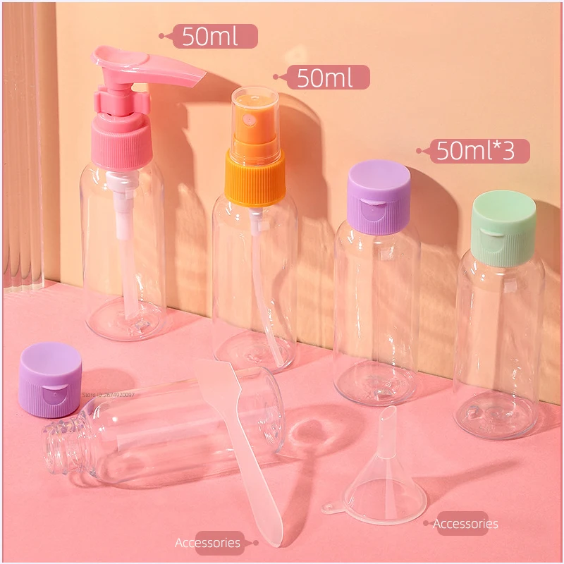 7-Pc-Set-50ml-Beauty-Skincare-Travel-Split-Bottles-Perfume-Spray-Bottle ...